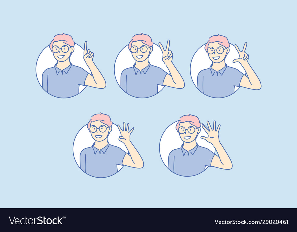 Teaching count basic numbers set Royalty Free Vector Image