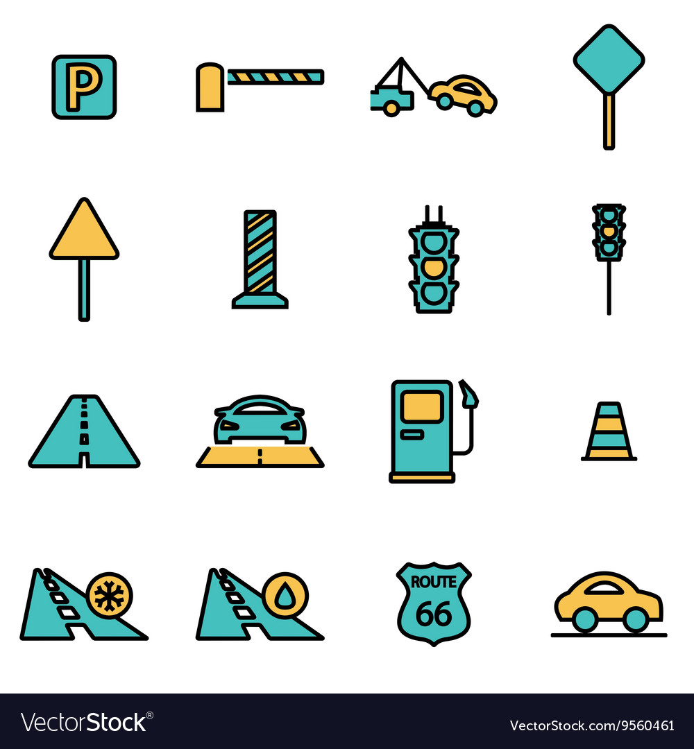 Trendy flat line icon pack for designers and Vector Image Trendy flat line icon pack for designers and Vector Image