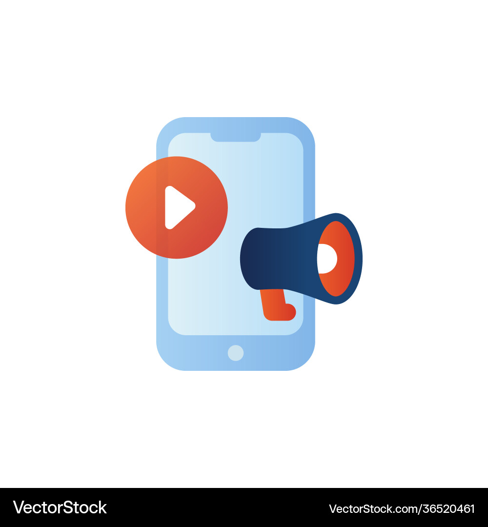 Viral video icon in logotype Royalty Free Vector Image