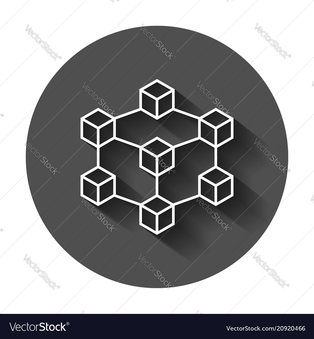 Blockchain technology icon in flat style Vector Image