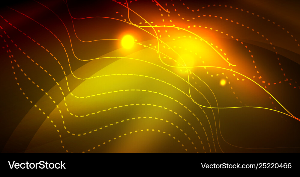 Color neon lights with waves abstract background Vector Image