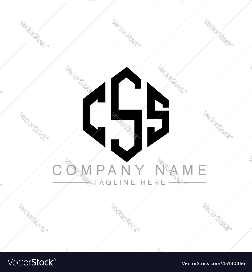 Css letter logo design with polygon shape Vector Image
