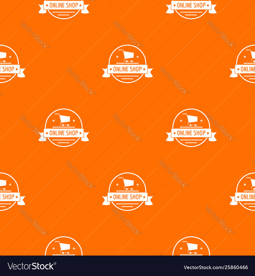 E commerce pattern orange Royalty Free Vector Image