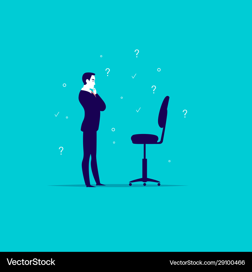 Flat business with office man standing at blank Vector Image