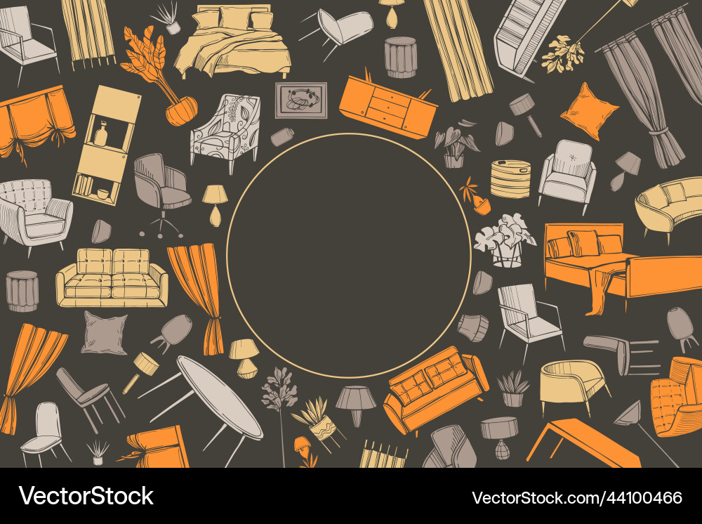 Furniture for the home background Royalty Free Vector Image