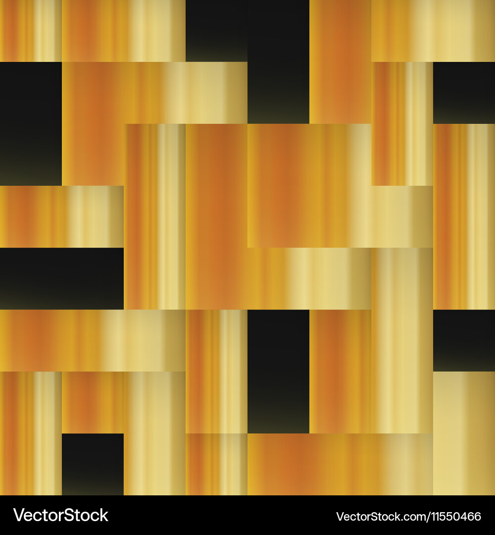 Golden squares abstract geometric seamless Vector Image