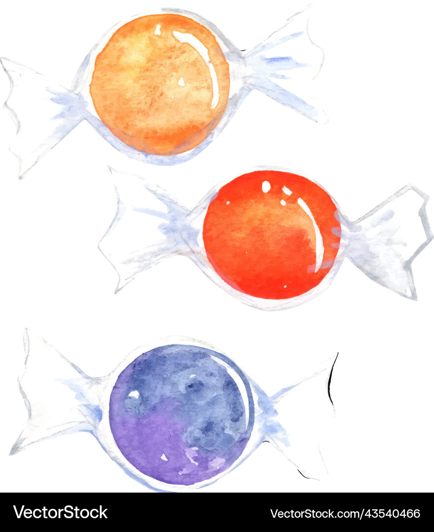 Halloween candy watercolor for dessert Royalty Free Vector