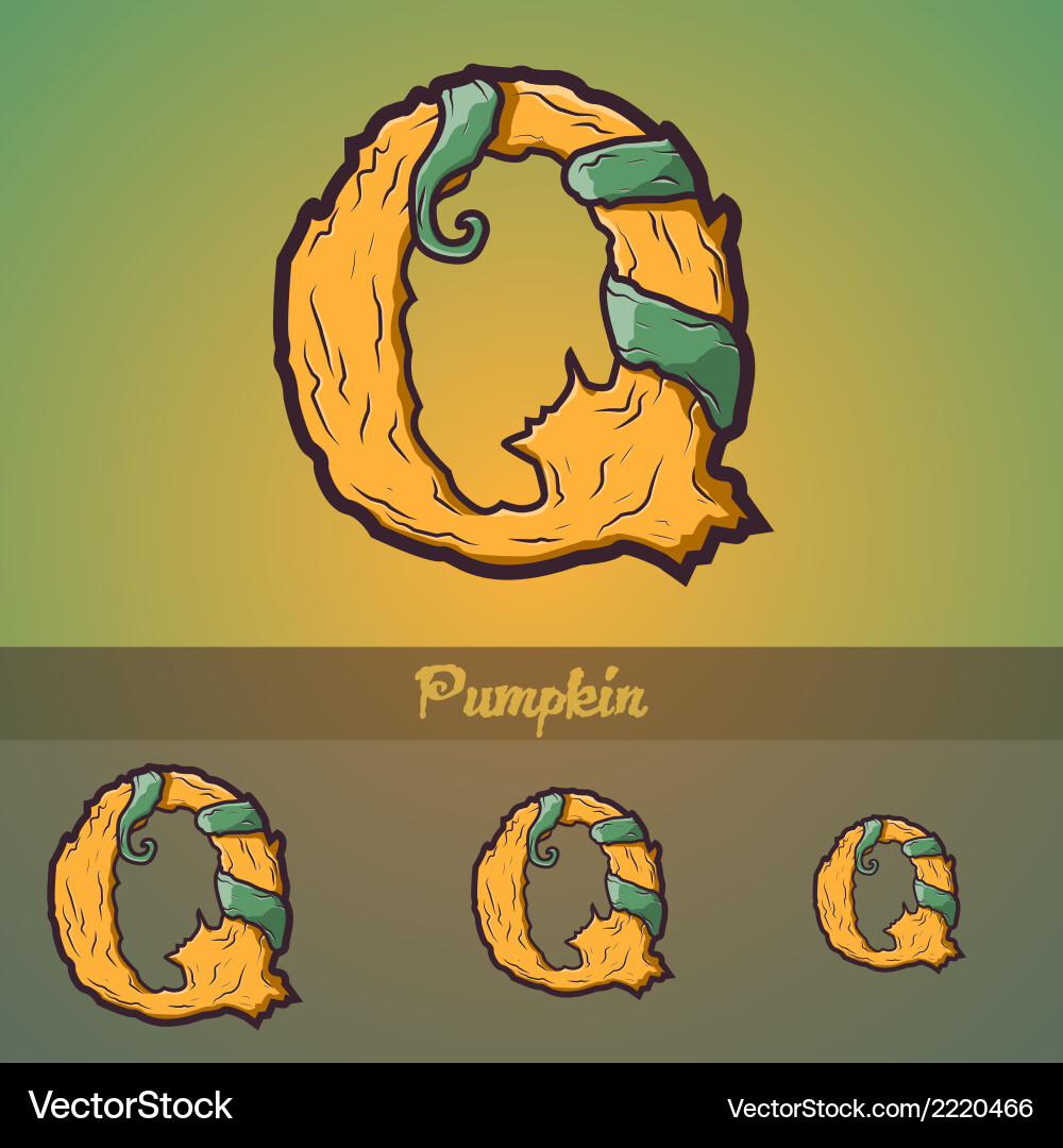 Halloween decorative alphabet - q letter Vector Image