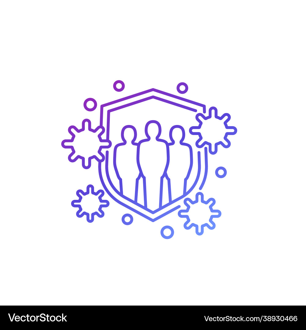 Immune system strong immunity health line icon Vector Image