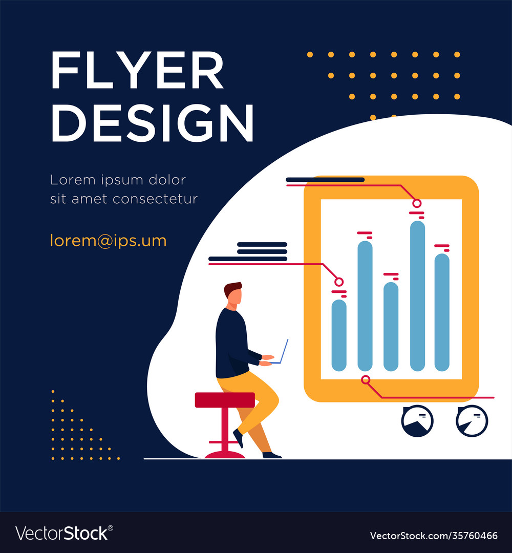 Man with laptop analyzing infographics Royalty Free Vector Man with laptop analyzing infographics Royalty Free Vector