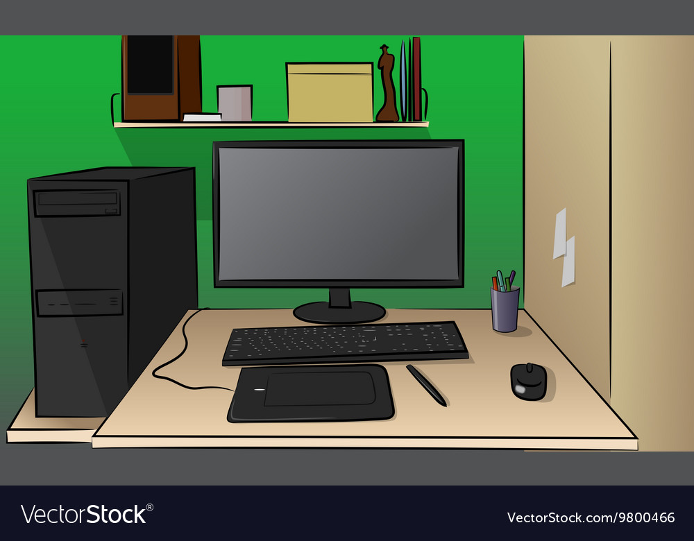Operating a computer Royalty Free Vector Image