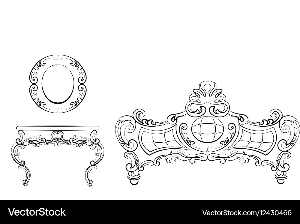 Royal sofa and armchair set Royalty Free Vector Image