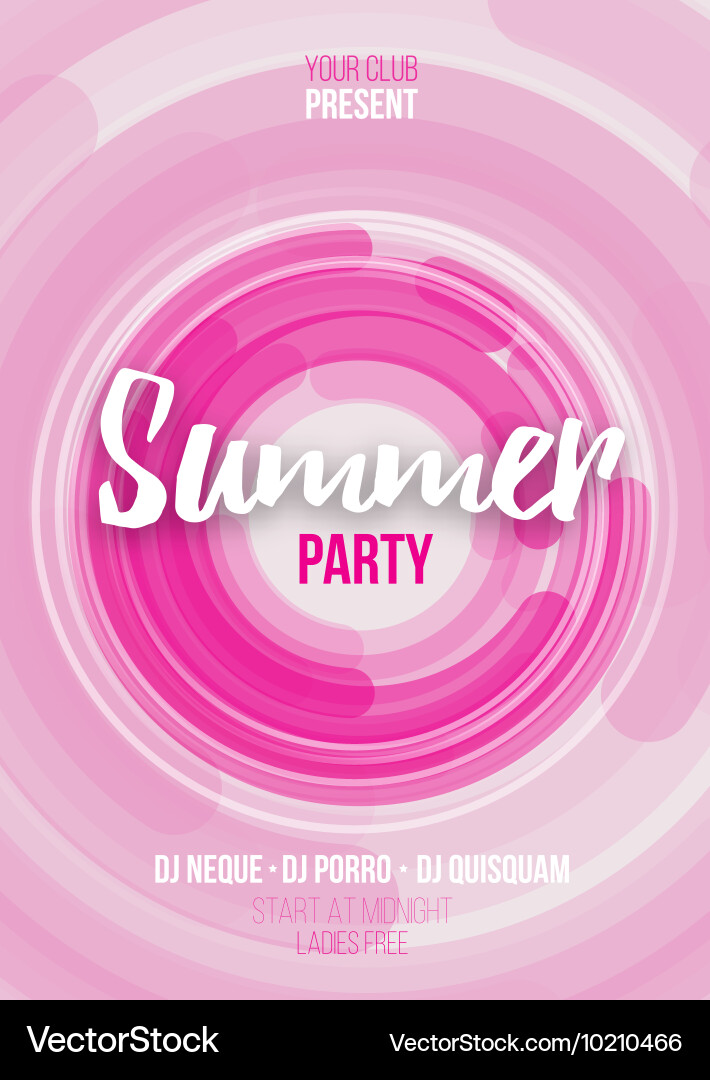 Summer party poster with abstract background Vector Image