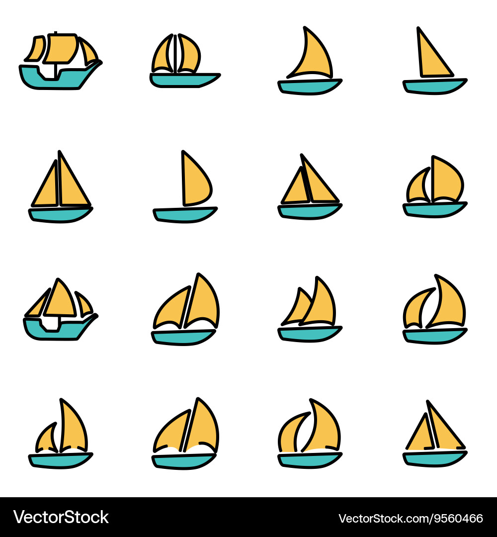 Trendy flat line icon pack for designers and Vector Image