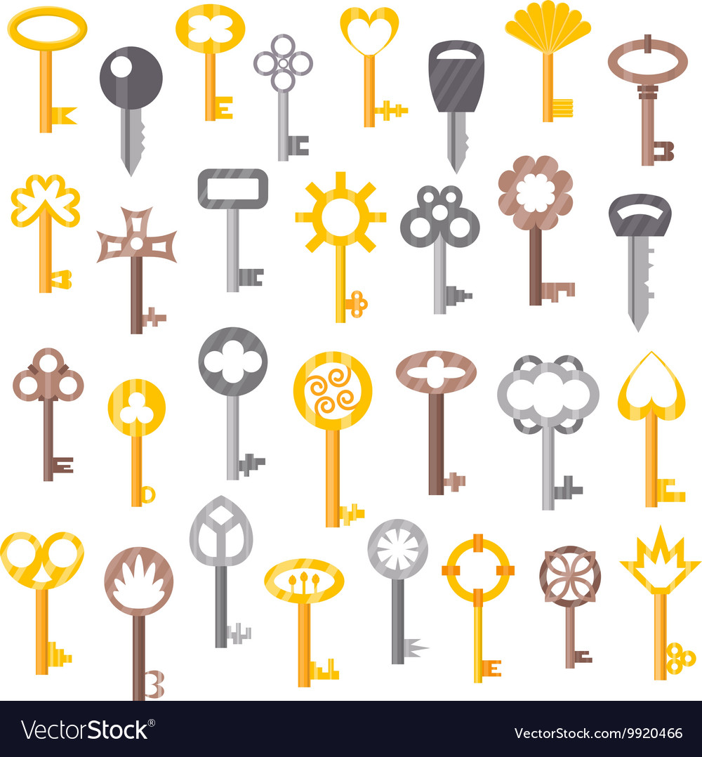Vintage key isolated icon Royalty Free Vector Image