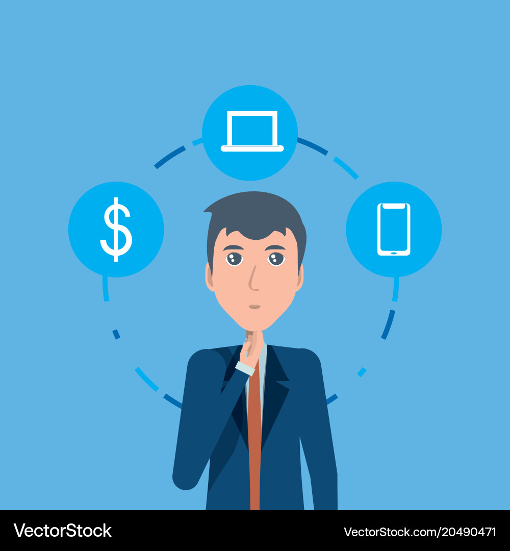 Cartoon businessman design Royalty Free Vector Image
