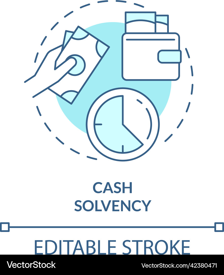 Cash solvency turquoise concept icon Royalty Free Vector