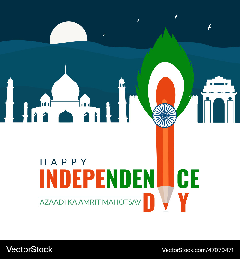 Celebrating 15 august independence day banner Vector Image