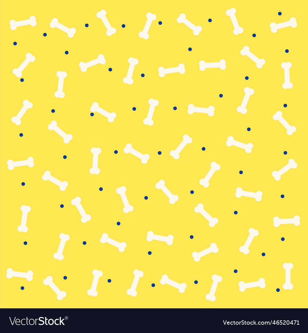 Cute bone pattern yellow background Royalty Free Vector