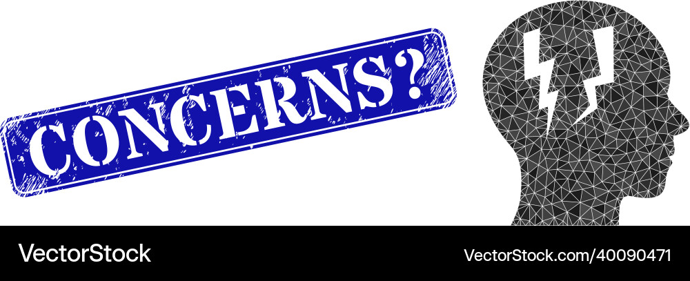 Distress concerns ask watermark and head migraine Vector Image