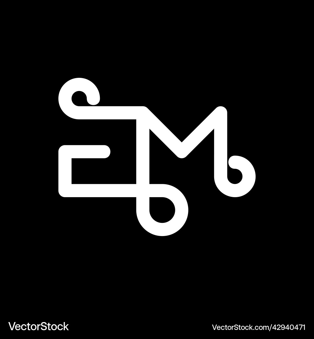 Letter em line business logo design Royalty Free Vector