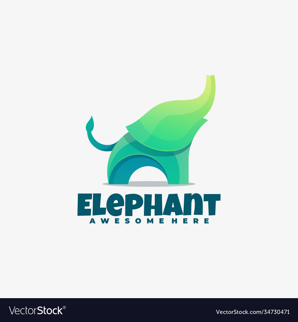 Logo elephant gradient colorful style Royalty Free Vector