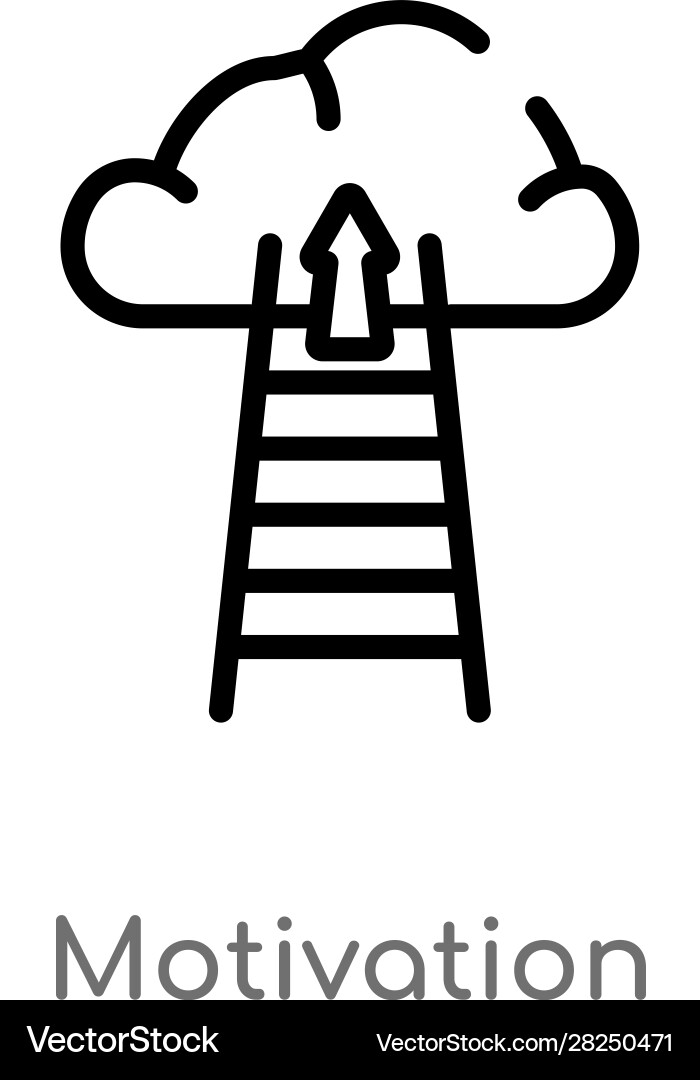 Outline motivation icon isolated black simple Vector Image
