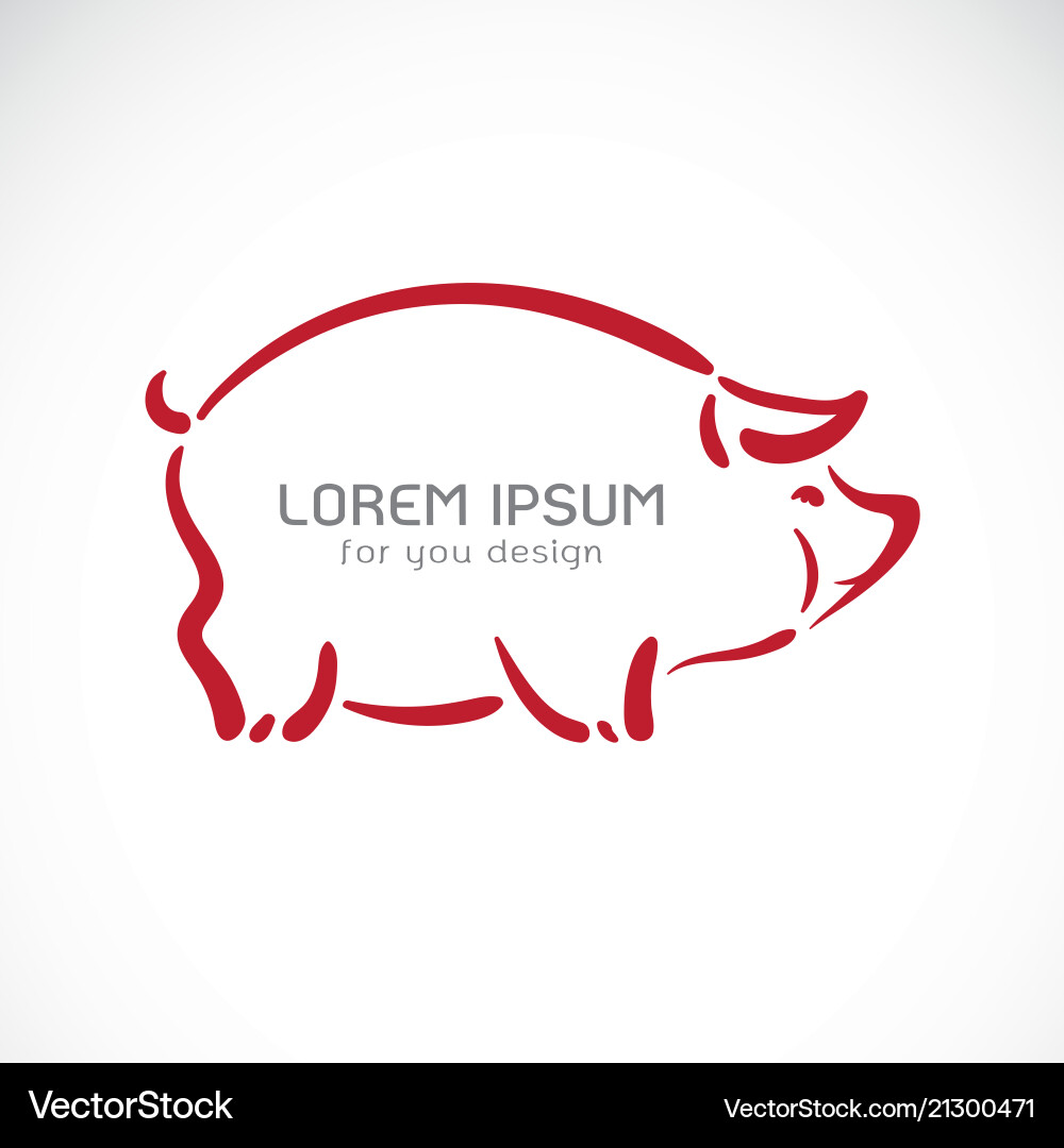 Pig design on white background farm animals easy Vector Image