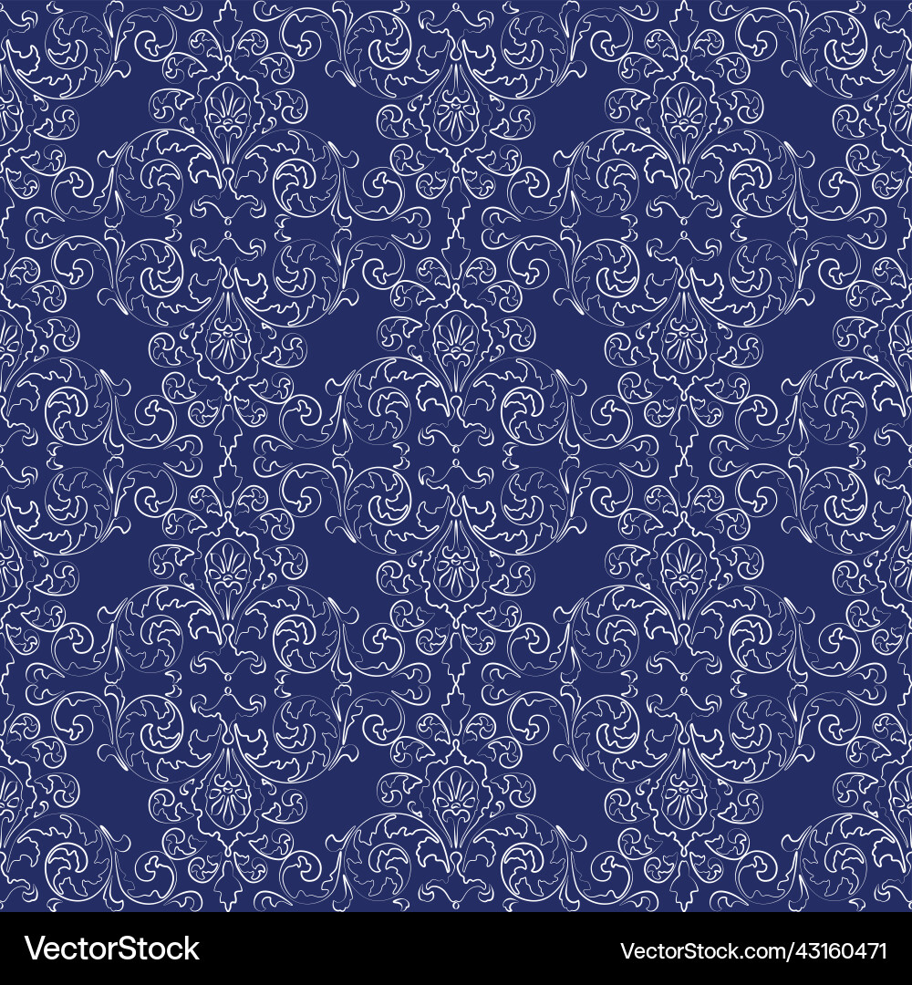 Seamless pattern of outlines floral design Vector Image