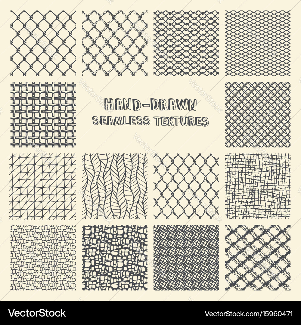 Set of hand drawn marker and ink patterns Vector Image