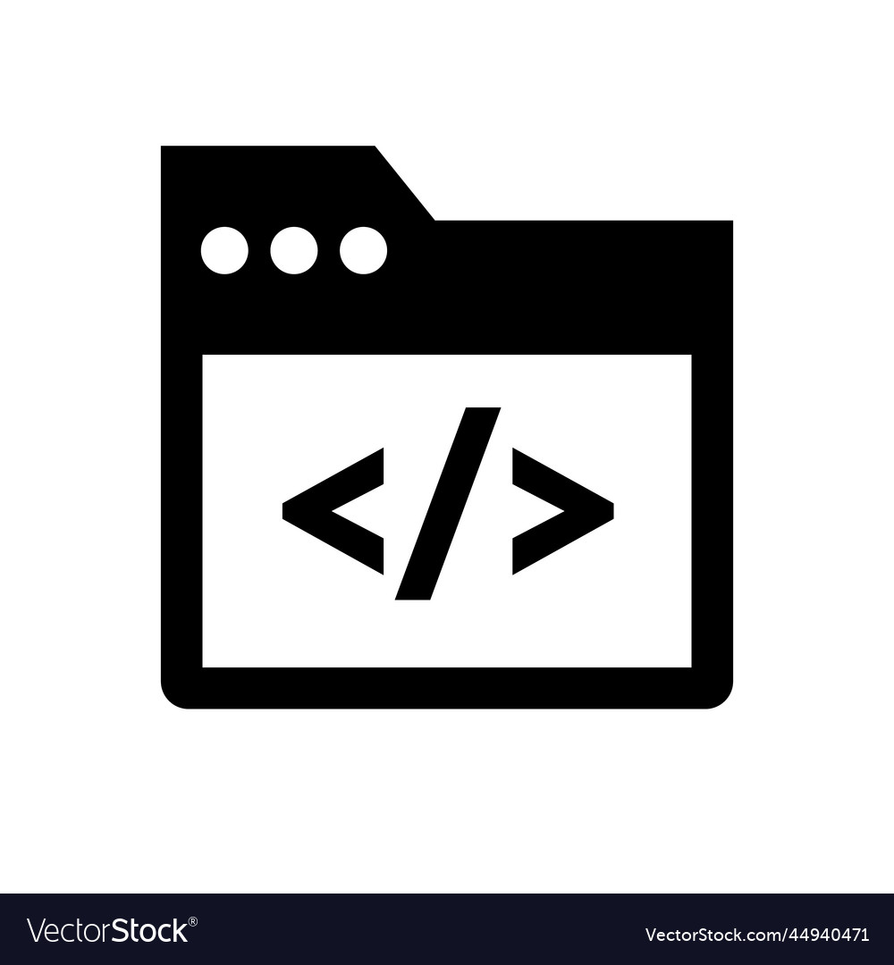 Tag coding icon or web page source icon Royalty Free Vector