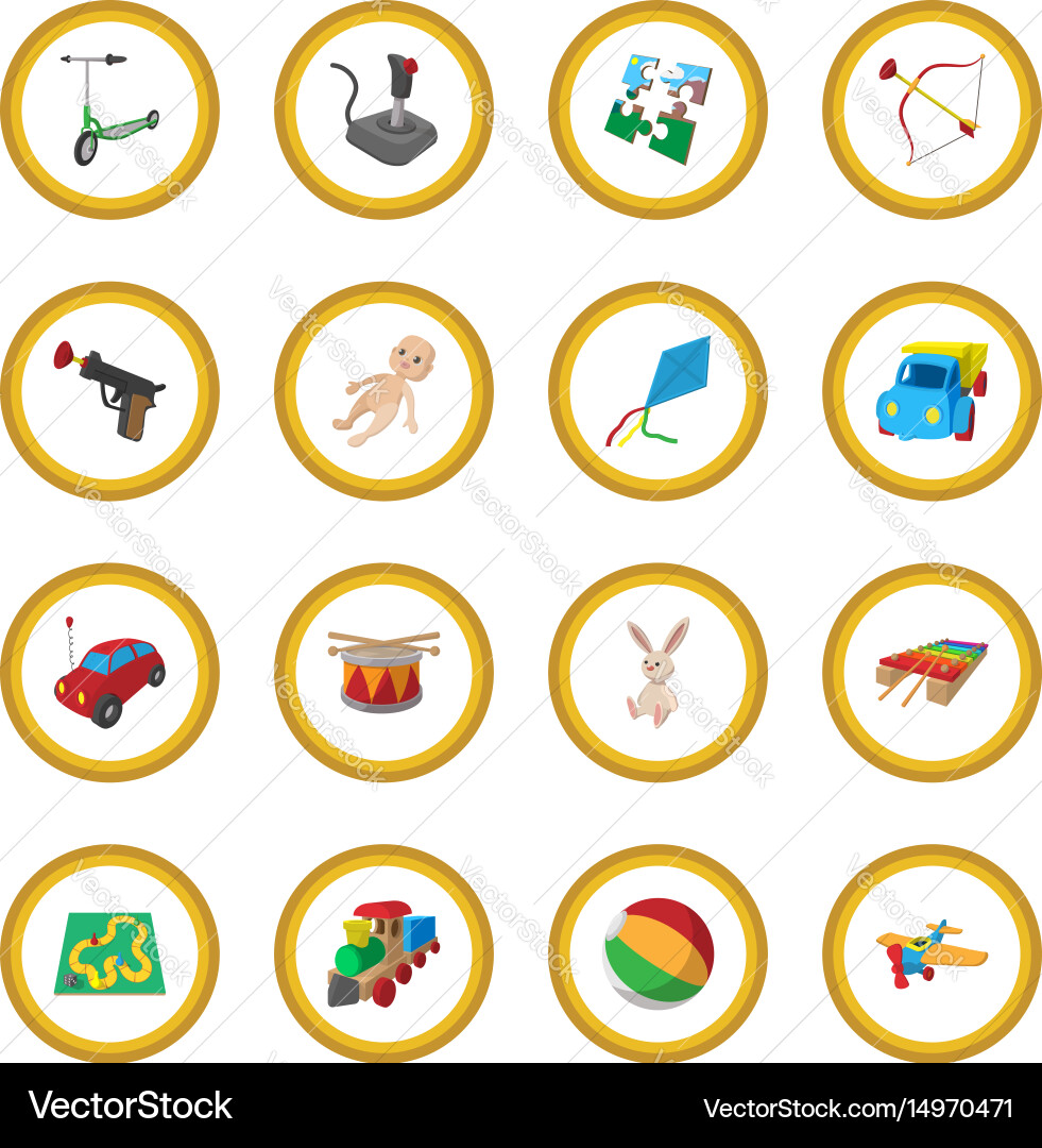 Toys cartoon icon circle Royalty Free Vector Image