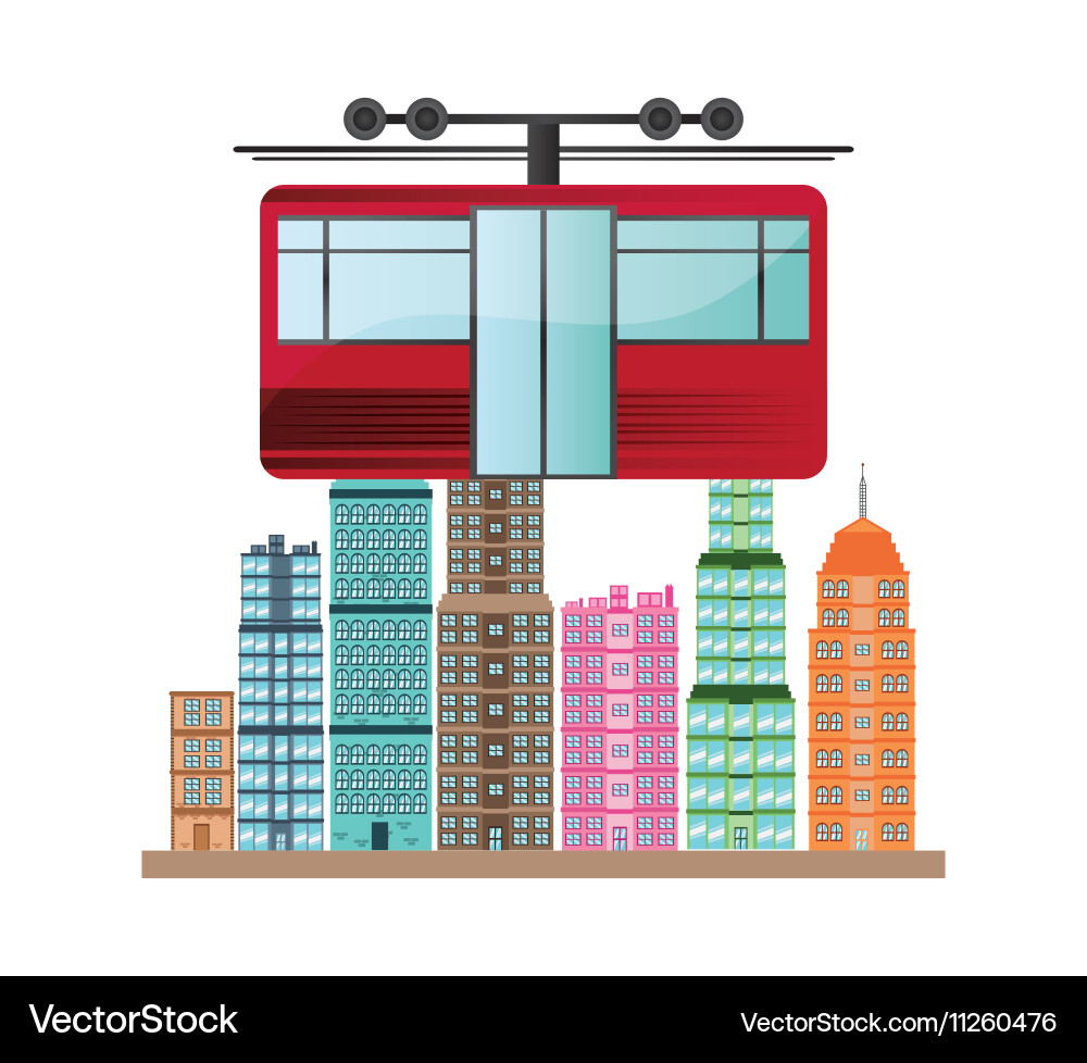 Cable car vehicle and transportation design Vector Image