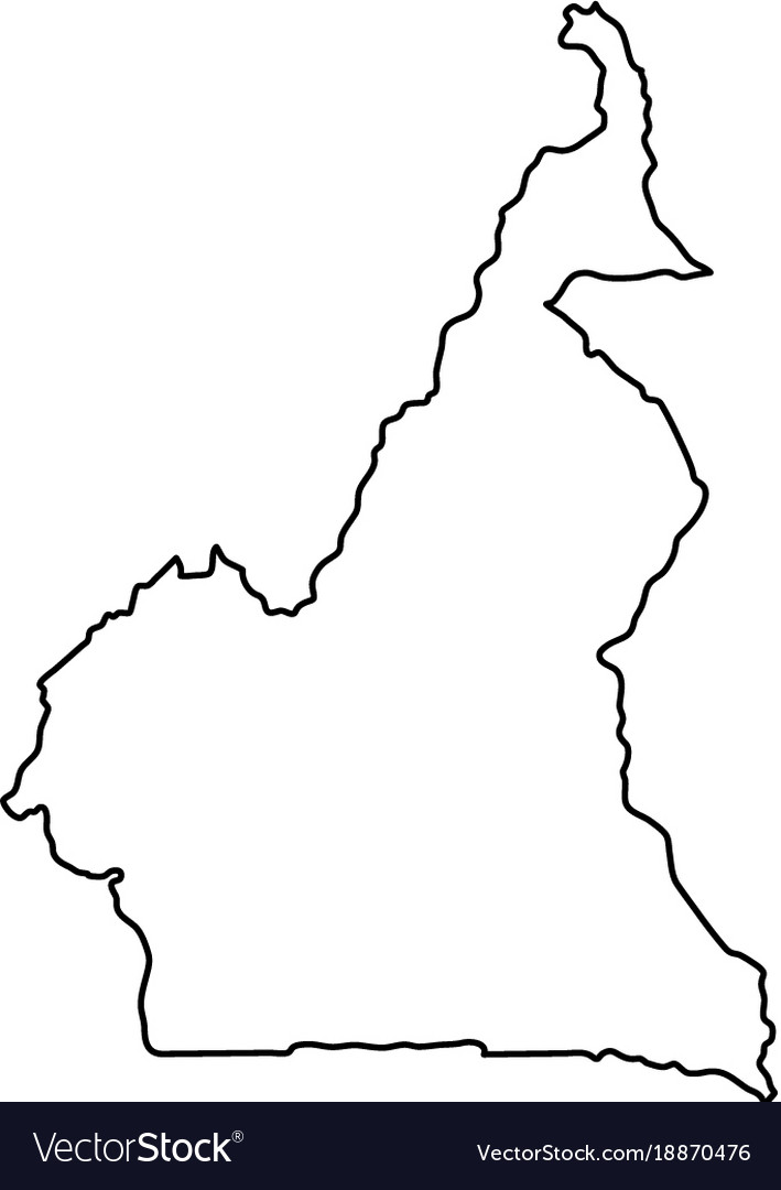 Cameroon Map Of Black Contour Curves On White Vector Image