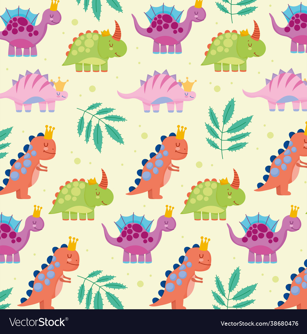 Cute dinosaurs pattern Royalty Free Vector Image