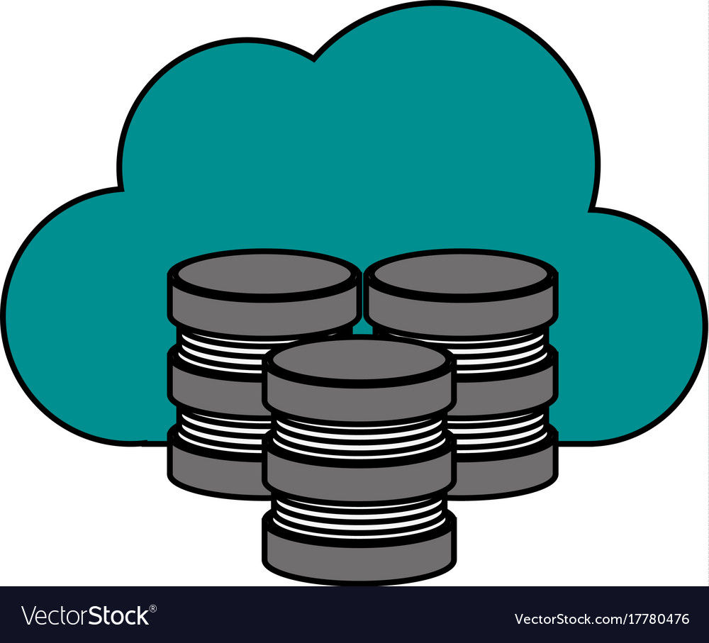 Databases data center icon image Royalty Free Vector Image