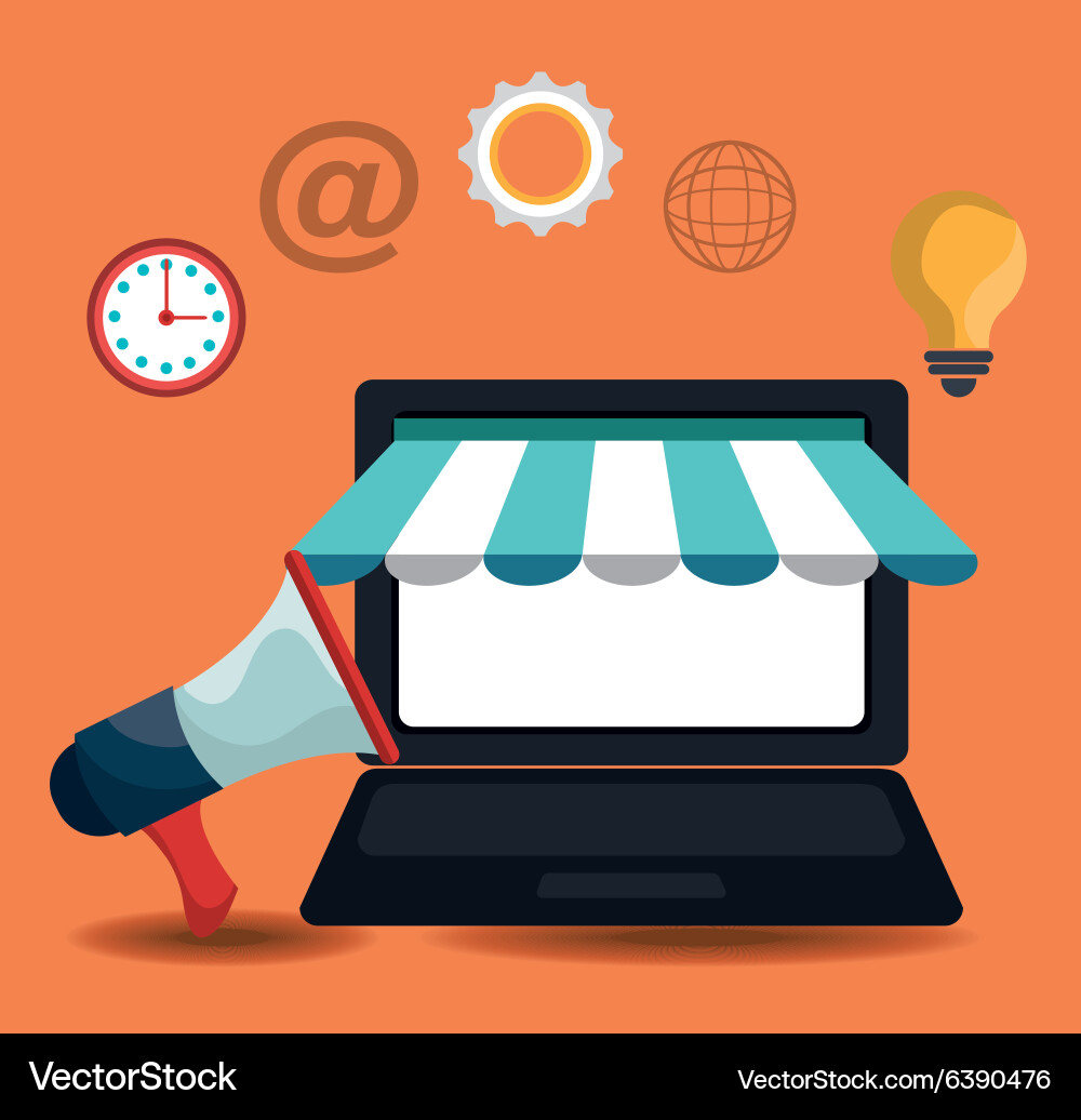 Digital marketing and advertising Royalty Free Vector Image
