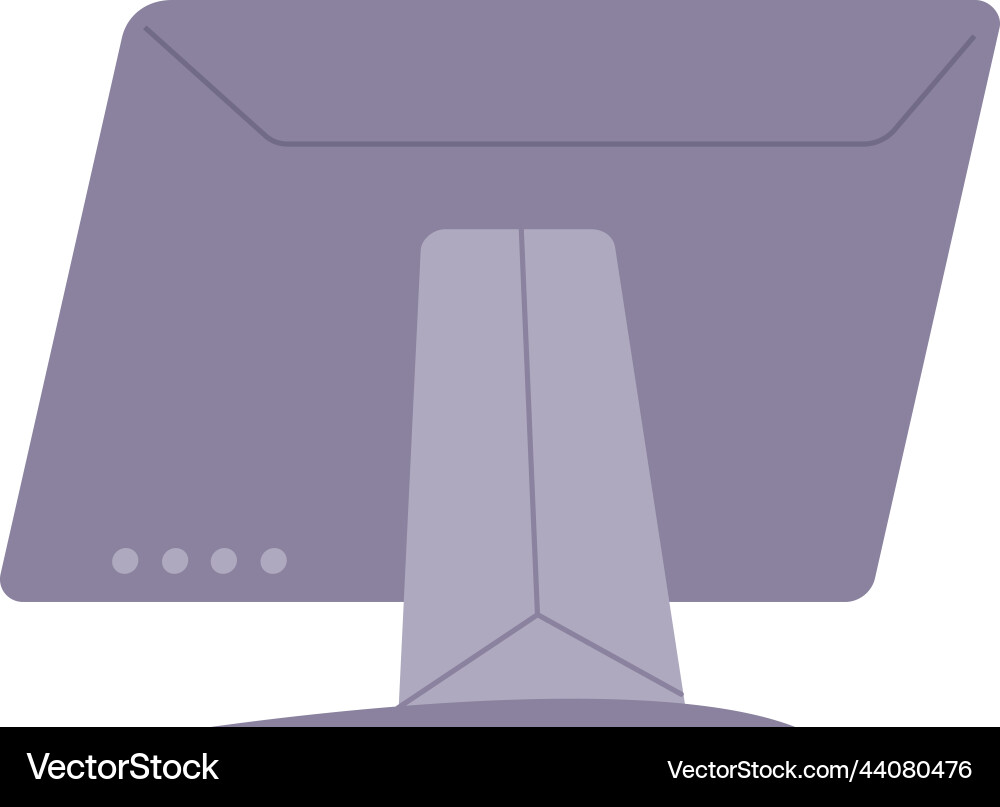 Display back icon computer monitor rear view Vector Image