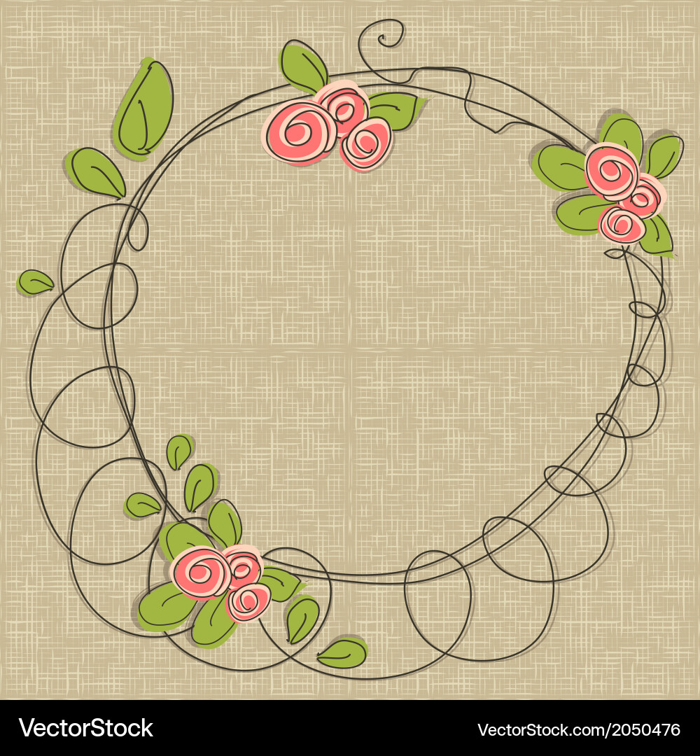 Doodle floral frames Royalty Free Vector Image