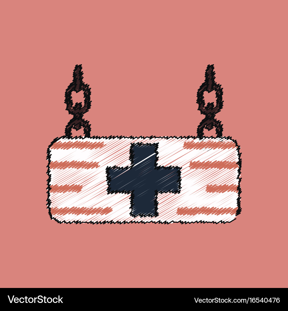 Flat shading style icon medical sign Royalty Free Vector