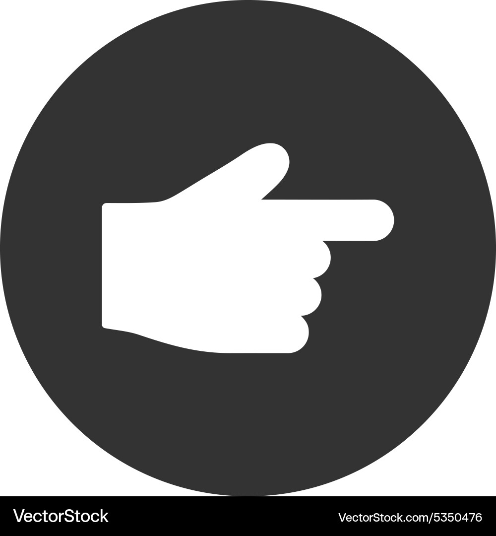 Index finger flat white and gray colors round Vector Image