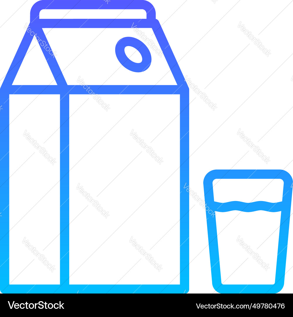 Milk box line gradient icon pictogram symbol Vector Image