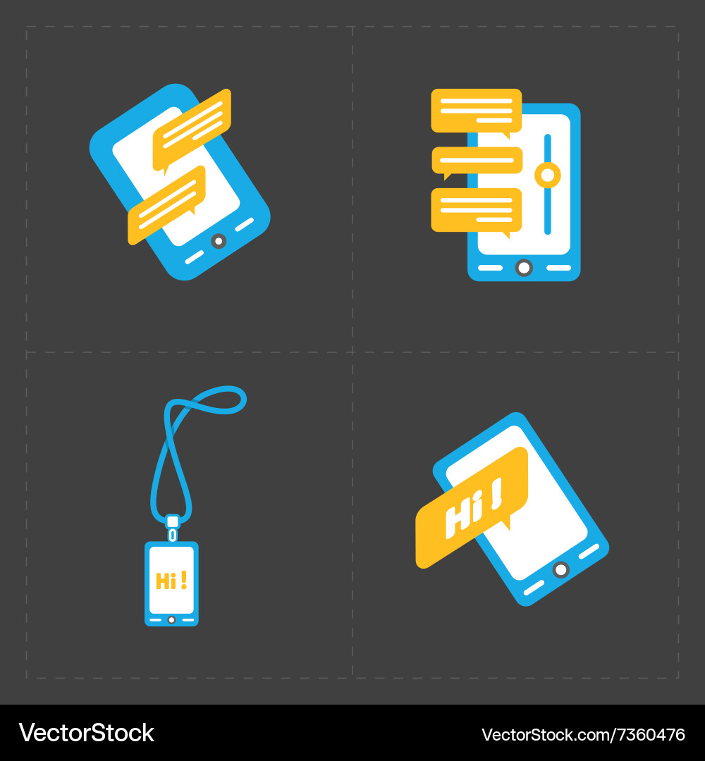 Modern colorful flat social icons set Royalty Free Vector