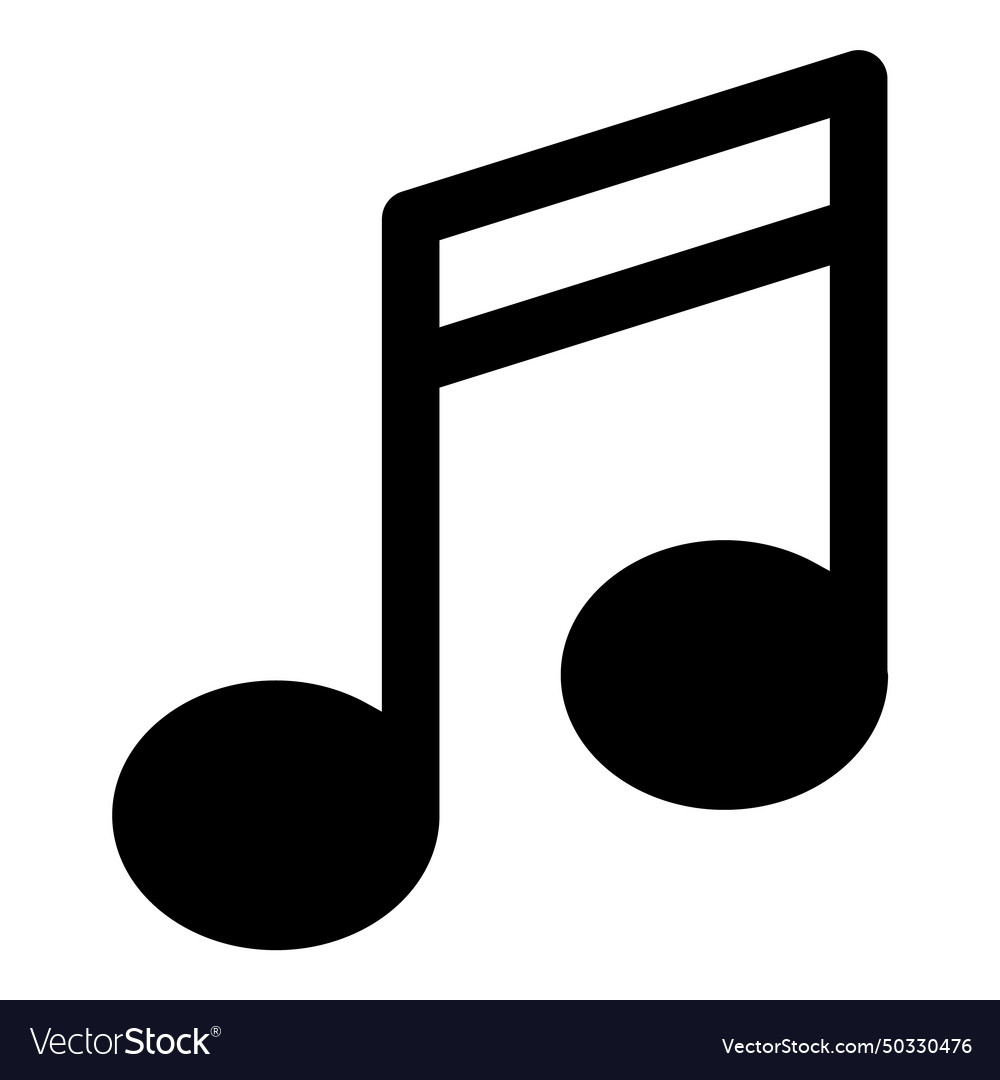 Musical note flat icon isolated on white Vector Image