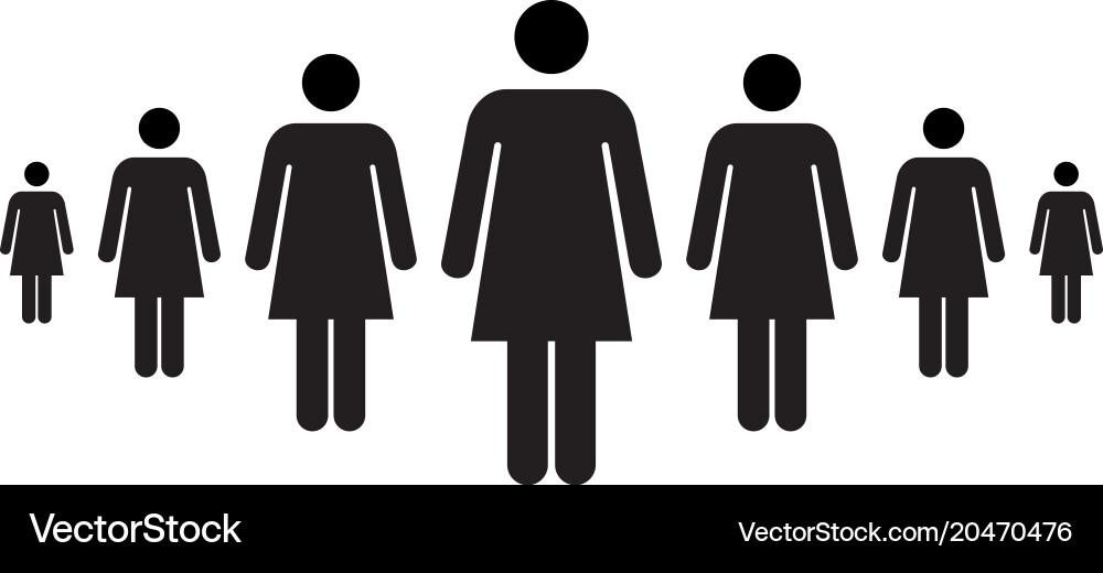 People icon group women team symbol Royalty Free Vector