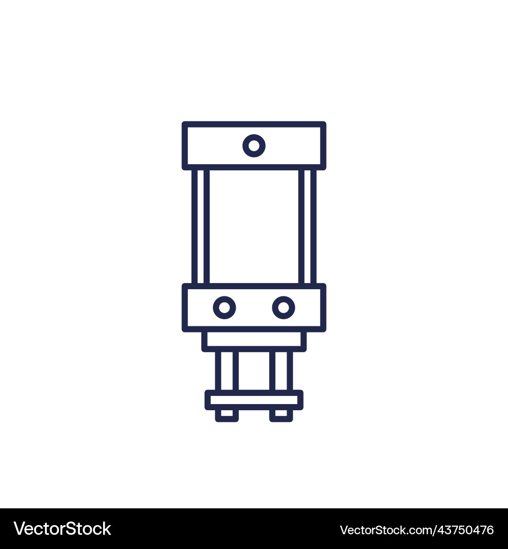 Pneumatic cylinder line icon Royalty Free Vector Image