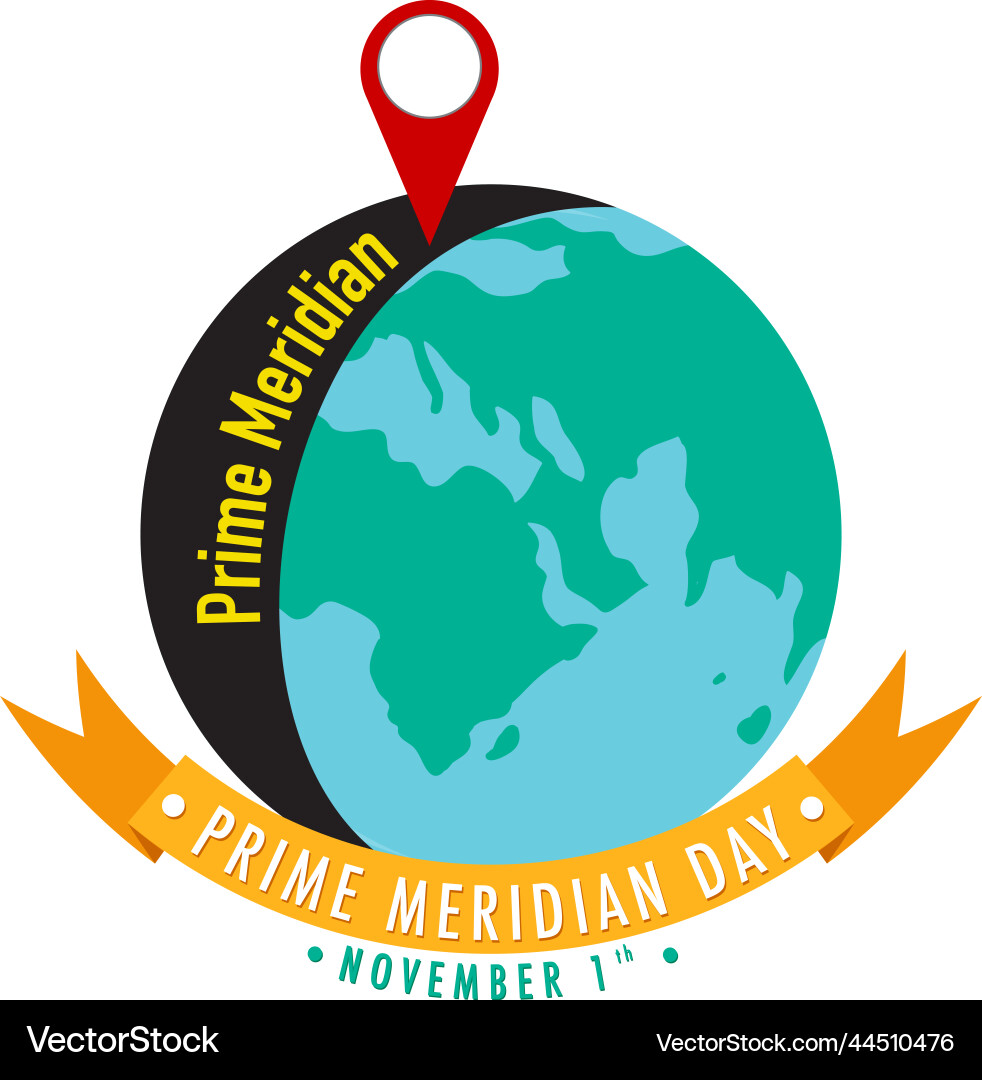 Prime meridian day logo concept Royalty Free Vector Image