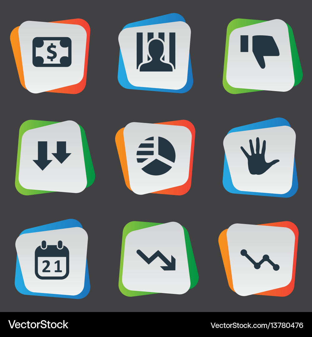 Set of simple impasse icons Royalty Free Vector Image