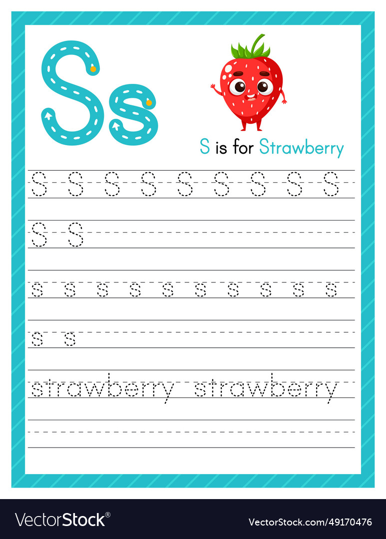 Trace letter s uppercase and lowercase alphabet Vector Image