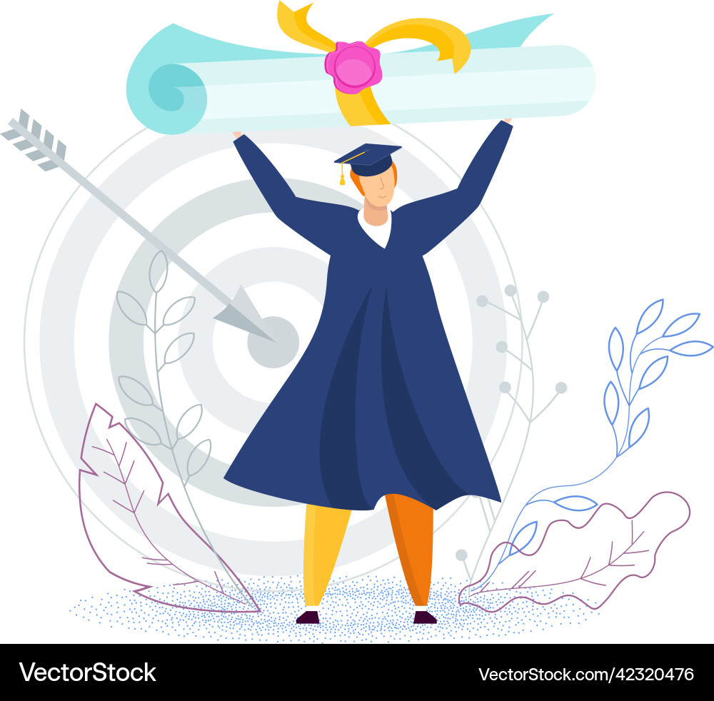 University graduates celebrate graduation Vector Image